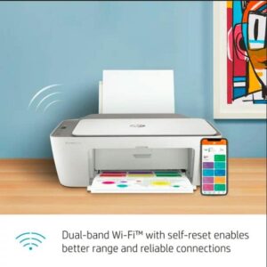 HP DeskJet 2723e All-in-One Wireless Color Inkjet Printer，Print Scan Copy - LCD Display, 4800 x 1200 dpi, 9 Months Free Instant Ink WiFi, Bluetooth, W/Valinor Printer Cable