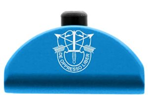 ndz performance aluminum grip frame plug for glock gen 4-5 17 19 22 23 24 31 32 34 35 37 38 45 9mm .40 .357 .45 gap no backstraps, laser engraved in blue - us army special forces emblem