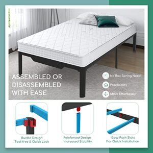 Airdown Platform Bed Frame California King No Box Spring Needed, 14 Inch Tall Metal Platform with Storage, Heavy Duty Cal King Bed Frame with Steel Slat Support, Tool-Free Easy Assembly, Noise-Free