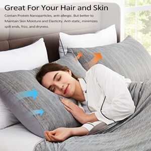 Topcee Cooling Pillow Cases, 2 Packs Standard Size Arc-Chill Q-Max>0.5 Ultra Soft Cooling Pillowcases for Hair and Skin, Breathable Cold Pillow Case for Hot Sleepers & Night Sweats (Gray 20x26)