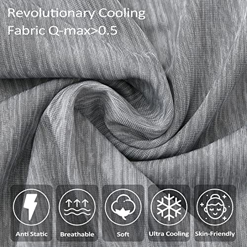 Topcee Cooling Pillow Cases, 2 Packs Standard Size Arc-Chill Q-Max>0.5 Ultra Soft Cooling Pillowcases for Hair and Skin, Breathable Cold Pillow Case for Hot Sleepers & Night Sweats (Gray 20x26)