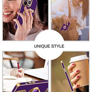 BENTOBEN iPhone 14 Pro Case, Slim Fit 360° Ring Holder Shockproof Kickstand Magnetic Car Mount Supported Non-Slip Protective Non-Slip Women Girls Men Boys Cover for iPhone 14 Pro 6.1 Inch, Deep Purple