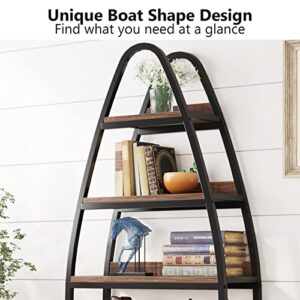 Tribesigns 5-Tier Bookshelf, 69" Tall Open Bookcase Bookshelf, Industrial Freestanding Display Shelf Units Etagere Boat Bookcase for Living Room, Home Office