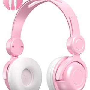 Kids Headphones, Wired On-Ear Child Headset with Mic, HD Sound Sharing Function and 85dB Volume Limited Hearing Protection for Phone Tablet PC