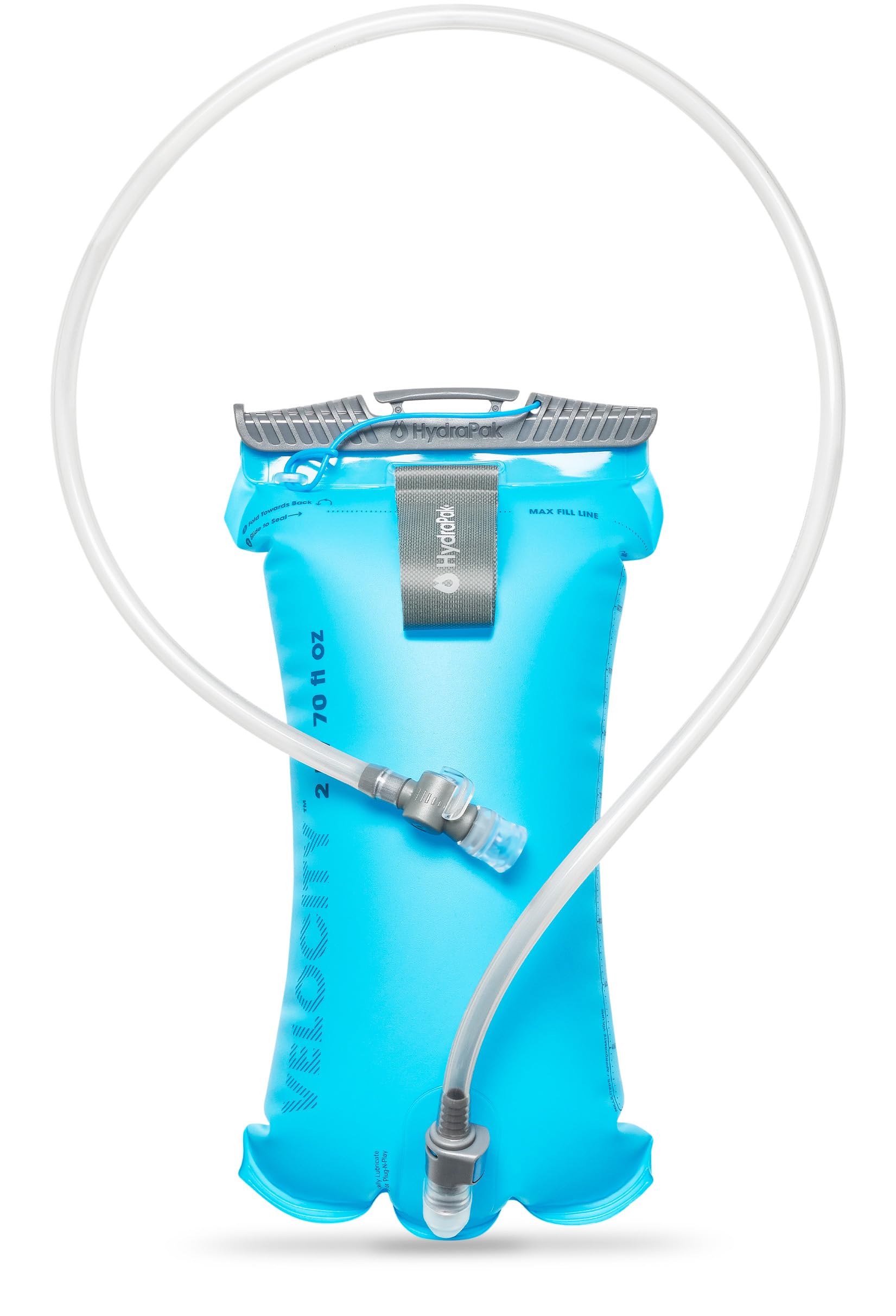 HydraPak Velocity (2L Hydration Reservoir) - Slim-Profile Water Bladder/Reservoir – Self-Sealing Bite Valve, Leak Proof, Fully Reversible and Dishwasher Safe