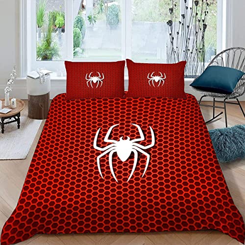 Quilt Cover Twin Size Spider 3D Bedding Sets Wild Animals Duvet Cover Breathable Hypoallergenic Stain Wrinkle Resistant Microfiber with Zipper Closure,beding Set with 2 Pillowcase