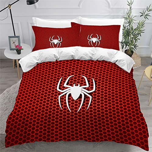 Quilt Cover Twin Size Spider 3D Bedding Sets Wild Animals Duvet Cover Breathable Hypoallergenic Stain Wrinkle Resistant Microfiber with Zipper Closure,beding Set with 2 Pillowcase