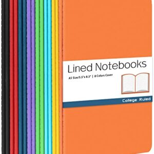 Gwybkq A5 Lined Notebooks Bulk Journals for Kids Writing 16 Packs(5.5x8.3) College Ruled,Colored Notebooks for College Students Teen School Office Supplies Note Taking