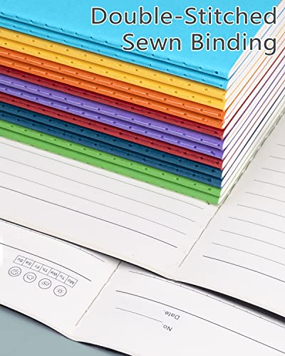 Gwybkq A5 Lined Notebooks Bulk Journals for Kids Writing 16 Packs(5.5x8.3) College Ruled,Colored Notebooks for College Students Teen School Office Supplies Note Taking