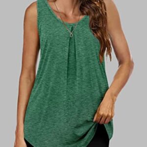 OU MgCE FAST FASHION Womens Activewear Tops Ladies Sleeveless Round Neck Loose Fit Racerback Workout Tank Tops Loose Fit Yoga Clothes Green L