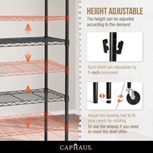 CAPHAUS NSF Commercial Grade Heavy Duty Wire Shelving w/Wheels, Leveling Feet & Liners, Storage Metal Shelf, Garage Shelving Storage, Utility Wire Rack Storage Shelves, w/Liner, 36 x 18 x 76 4-Tier