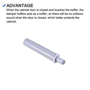 METALLIXITY Damper Buffers Push (2.36"x0.36") 5Pcs, Plastic Cabinet Push Latches Soft Quiet Close - for Door Drawer, Home Decoration, Gray