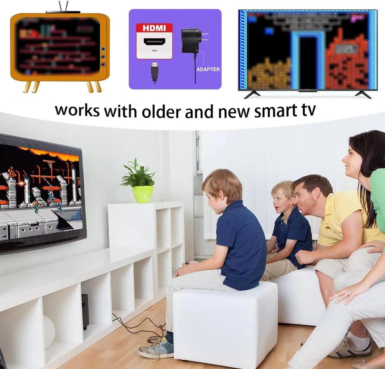 Super Retro Game Console Classic Mini HDMI System with Built in 821 Old School Video Games, Super Classic Edition System, Plug and Play