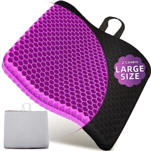 super large & thick gel seat cushion for long sitting, office chair cushion for car, wheelchair, desk, stadium- hip, coccyx, sciatica, pressure sores tailbone pain relief pad, seat cushion