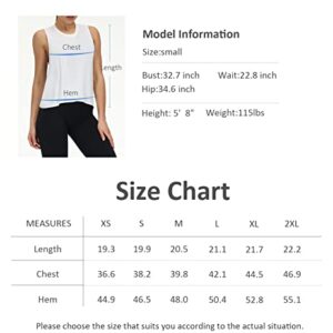 THE GYM PEOPLE Women's Open Cross Back Workout Tank Tops Loose Fit Sleeveless Yoga Running Shirts Light Grey