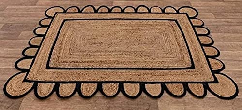 2x3, 2x4, 2x5, 2x6, 2.6x6 2.6x8 2.6x10 Ft. Hand Braided Natural Jute and Recycle Cotton Rug Patio Rug/Handmade Rug (4x6 Ft. Area Rug)