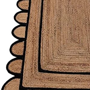 2x3, 2x4, 2x5, 2x6, 2.6x6 2.6x8 2.6x10 Ft. Hand Braided Natural Jute and Recycle Cotton Rug Patio Rug/Handmade Rug (4x6 Ft. Area Rug)