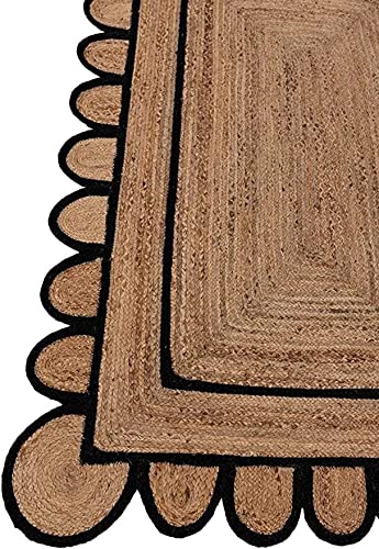 2x3, 2x4, 2x5, 2x6, 2.6x6 2.6x8 2.6x10 Ft. Hand Braided Natural Jute and Recycle Cotton Rug Patio Rug/Handmade Rug (4x6 Ft. Area Rug)