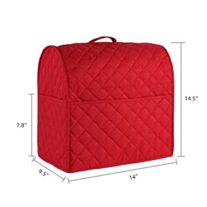 Stand Mixer Cover compatible with Kitchenaid Mixer, Fits All Tilt Head & Bowl Lift Models with 3 Organizer Bag for Accessories. (Red, For Tilt Head 4.5-5 Quart)