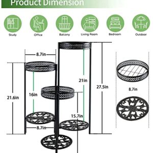 BNNMKL 6 Tier Plant Stand Indoor Outdoor, Tall Plant Shelf Multiple Flower Pot Holder, Metal Wrought Iron Planter Shelf Plant Display Rack for Garden Patio Lawn Balcony Black