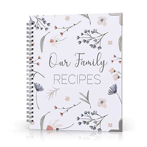 Blank Recipe Book To Write In Your Own Recipes - Family Recipe Journal to Create Your Own Cookbook - 100 Page Empty Spiral Recipe Notebook - Hardcover & Thick Paper - DIY Cooking Book & Recipe Keeper