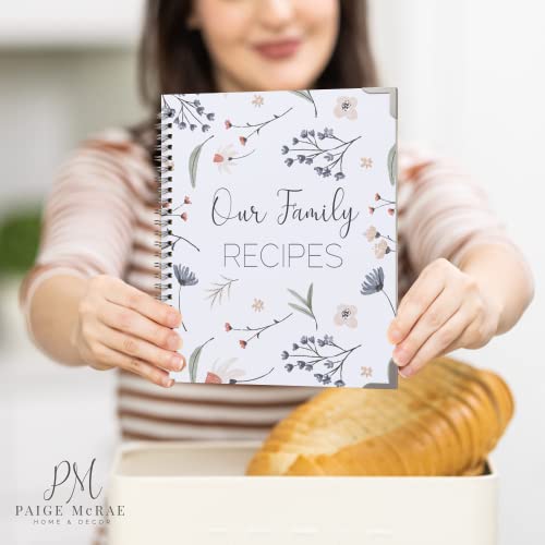 Blank Recipe Book To Write In Your Own Recipes - Family Recipe Journal to Create Your Own Cookbook - 100 Page Empty Spiral Recipe Notebook - Hardcover & Thick Paper - DIY Cooking Book & Recipe Keeper