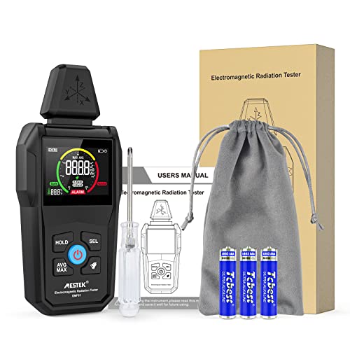 EMF Meter, MESTEK Electromagnetic Field Radiation Detector, Digital LCD Magnetic Field Detector EMF Reader Temperature Measure, Tester for Home EMF Inspections, Office, Outdoor and Ghost Hunting