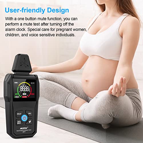 EMF Meter, MESTEK Electromagnetic Field Radiation Detector, Digital LCD Magnetic Field Detector EMF Reader Temperature Measure, Tester for Home EMF Inspections, Office, Outdoor and Ghost Hunting