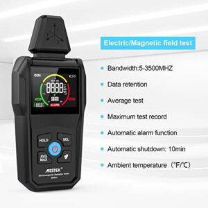 EMF Meter, MESTEK Electromagnetic Field Radiation Detector, Digital LCD Magnetic Field Detector EMF Reader Temperature Measure, Tester for Home EMF Inspections, Office, Outdoor and Ghost Hunting