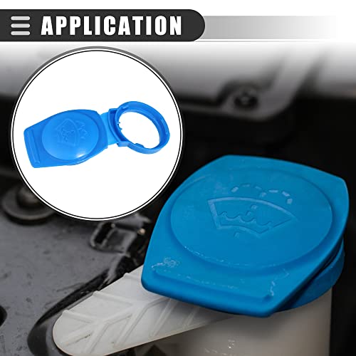 Motoforti Windshield Wiper Washer Fluid, Reservoir Tank Bottle Cap Cover, for Porsche Cayenne 2015-2016, Plastic, 3Q0955455, Blue