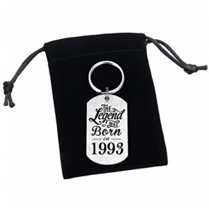 Yobent 30th Birthday Gifts for Him Men 1993, Happy 30th Birthday Keychain, 30 Year Old Birthday Gifts for Her Women，The Legend was Born in 1993