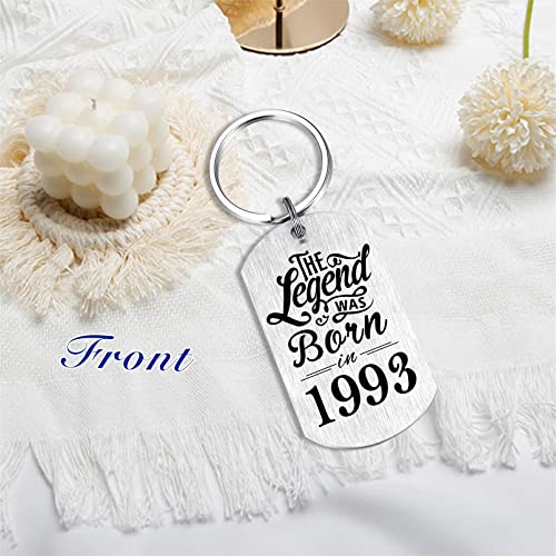 Yobent 30th Birthday Gifts for Him Men 1993, Happy 30th Birthday Keychain, 30 Year Old Birthday Gifts for Her Women，The Legend was Born in 1993