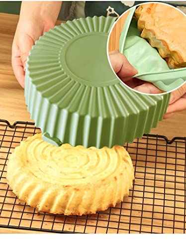 Air Fryer Silicone Liners - 2 Pcs Non-stick Non-burnt, Easy to Demold Reusable Air Fryer Silicone Liners Basket for 4-8 Quart Air Fryer Oven.