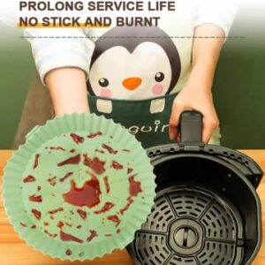 Air Fryer Silicone Liners - 2 Pcs Non-stick Non-burnt, Easy to Demold Reusable Air Fryer Silicone Liners Basket for 4-8 Quart Air Fryer Oven.