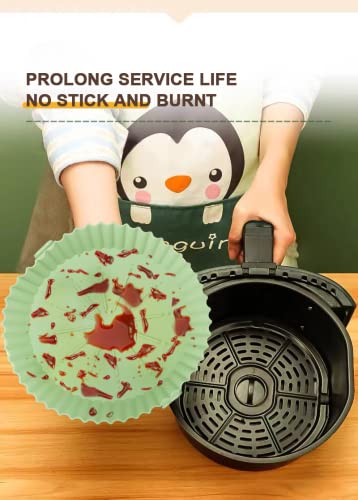 Air Fryer Silicone Liners - 2 Pcs Non-stick Non-burnt, Easy to Demold Reusable Air Fryer Silicone Liners Basket for 4-8 Quart Air Fryer Oven.