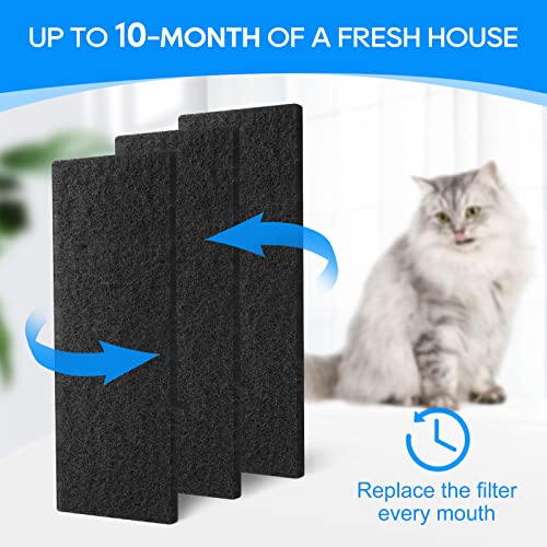 MyfatBOSS 10-Pack Carbon Filters Compatible with Litter-Robot 3, Activated Carbon Litter Box Filter Compatible with Litter-Robot 3 Self Cleaning Cat Litter Box Filters, Accessories Replacement