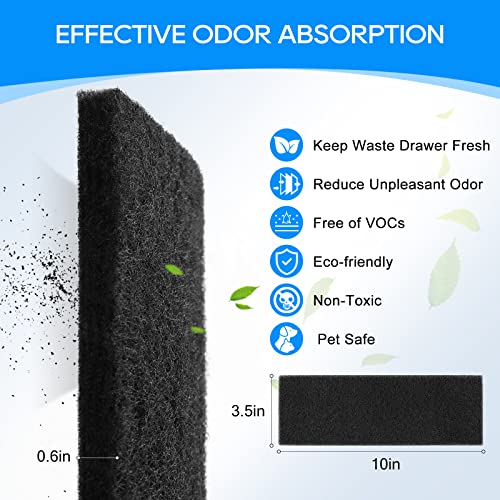 MyfatBOSS 10-Pack Carbon Filters Compatible with Litter-Robot 3, Activated Carbon Litter Box Filter Compatible with Litter-Robot 3 Self Cleaning Cat Litter Box Filters, Accessories Replacement