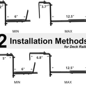 Y&M 6 PCS Adjustable Planter Box Brackets for Window Boxes Planters, Heavy Duty Wall Mounted Hooks Hangers for Flower Baskets Holder Durable, Hanging Brackets for Fence Patio Garden Balcony