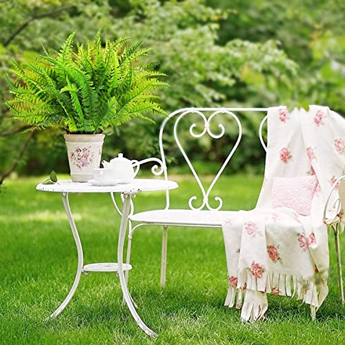 DVGUN 12 Bundles Artificial Outdoor Plants Greenery Fake Boston Fern Bushes Artificial Shrubs UV Resistant No Fade Faux Plastic Plants