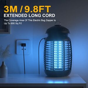 Bug Zapper for Indoor and Outdoor, 4200V Electric Mosquito Zapper, High Powered Waterproof Fly Zappers Mosquito Traps Outdoor, Fly Control for Home, Kitchen, Backyard, Camping