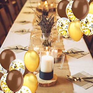 Graduation Party Decorations 2023 Brown Gold Balloons for Woodland Teddy Bear Baby Shower Wild West Cowboy Party Jungle Safari Birthday Party Decorations