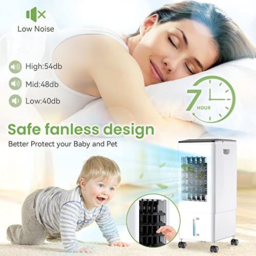 Portable Air Conditioners, 3 in 1 Portable Air Conditioner, Humidifier, Fan with 3 Wind Speeds & 60° Oscillation, Remote Control, 5.5L Water Tank, 1-7H Timer, Portable AC for Home Office