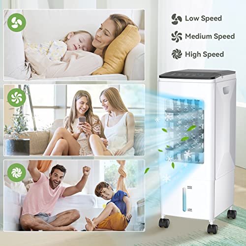 Portable Air Conditioners, 3 in 1 Portable Air Conditioner, Humidifier, Fan with 3 Wind Speeds & 60° Oscillation, Remote Control, 5.5L Water Tank, 1-7H Timer, Portable AC for Home Office