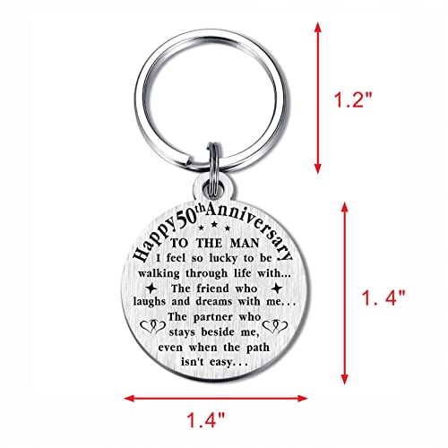 50th Wedding Anniversary Keychain Gifts, Best Husband Since 1973, 50 Year Anniversary Decoration for Him Men