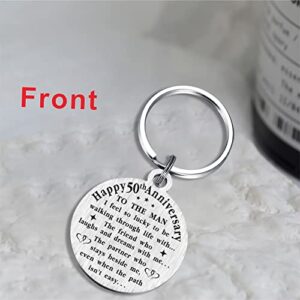 50th Wedding Anniversary Keychain Gifts, Best Husband Since 1973, 50 Year Anniversary Decoration for Him Men