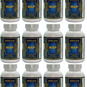 Pack of 12 Bottles of MAP Master Amino Acid Pattern (120 Tablets/Bottle) 99% Net Nitrogen Utilization (NNU) - Original Formula by Dr. Luca Moretti