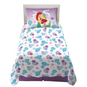 franco the little mermaid ariel kids bedding super soft microfiber twin sheet set (official licensed disney product)