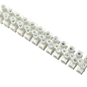 12 Position / 24 Contact Terminal Block Barrier Strip Dual Row with Screw Connector 30 Amp 300V HVAC Panel Chassis Mount etc. ES1200/12DSFB (2 Pack)