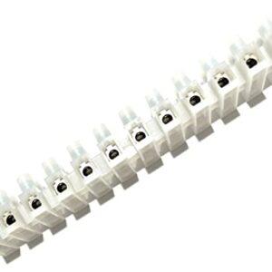 12 Position / 24 Contact Terminal Block Barrier Strip Dual Row with Screw Connector 30 Amp 300V HVAC Panel Chassis Mount etc. ES1200/12DSFB (2 Pack)