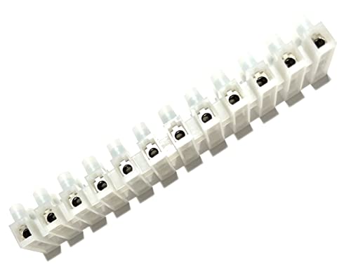 12 Position / 24 Contact Terminal Block Barrier Strip Dual Row with Screw Connector 30 Amp 300V HVAC Panel Chassis Mount etc. ES1200/12DSFB (2 Pack)